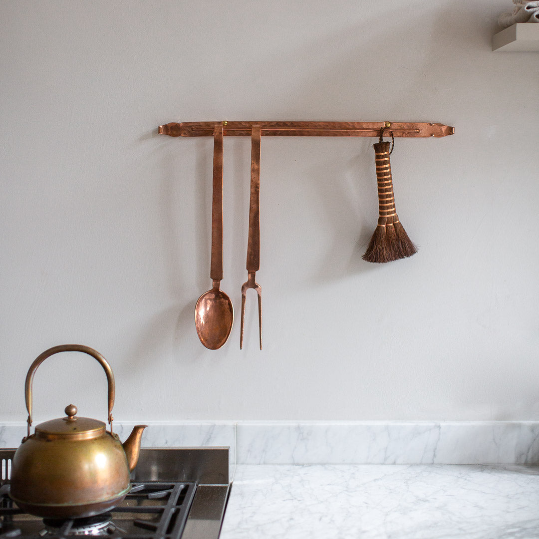 HAND FORGED COPPER KITCHEN HANGING RAIL – Ellei Home